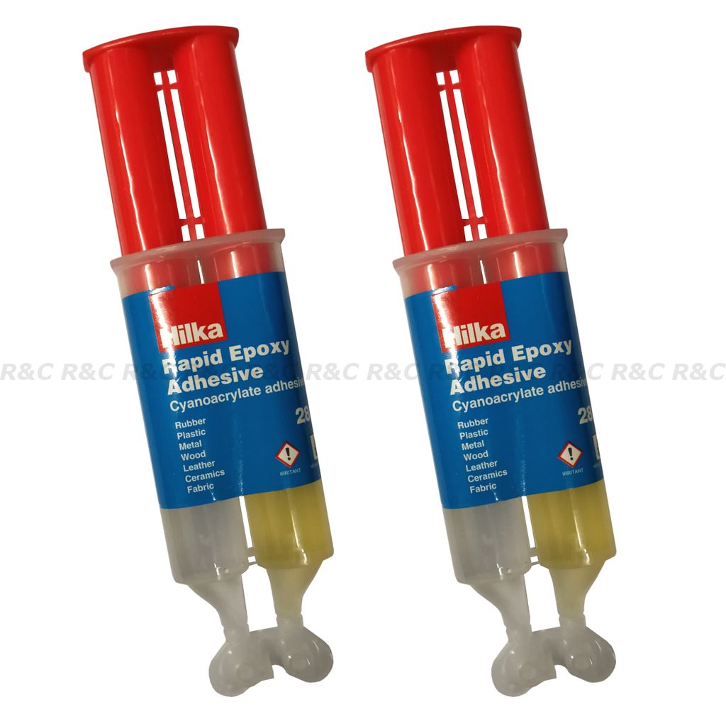 2PCS Hilka 2 Part Epoxy Syringe Rapid Quick Setting Adhesive Plastic ...