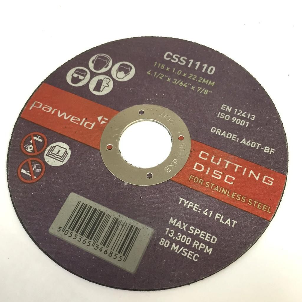 20 x PARWELD super thin 115mm x 1mm metal cutting discs stainless ...