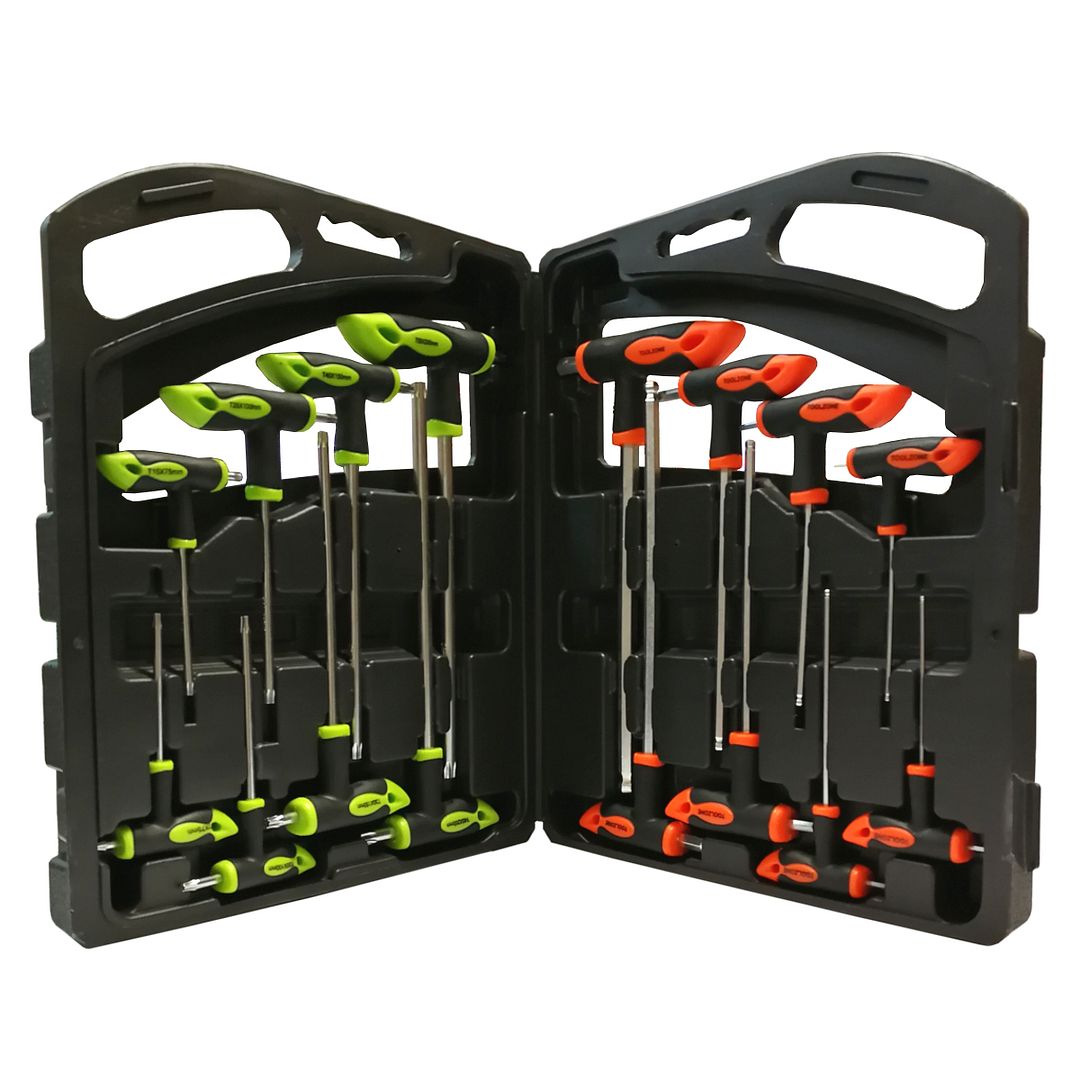 T Handle Allen Keys & Torx Key Set (2mm- 10mm, T10 - T50) 16 Piece Set ...