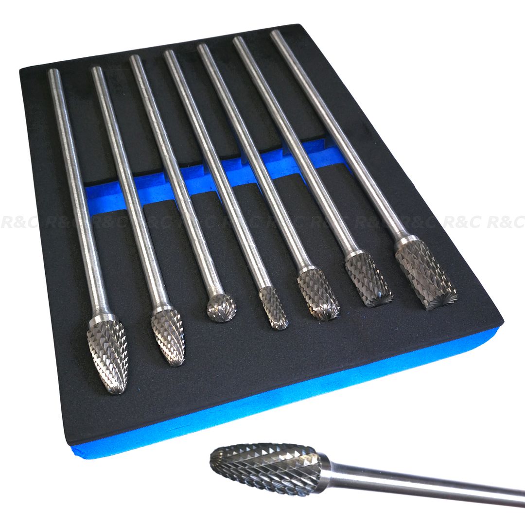 Rotary Burr Set Extra Long 150mm Shank Tungsten Carbide Burrs 7PC High ...